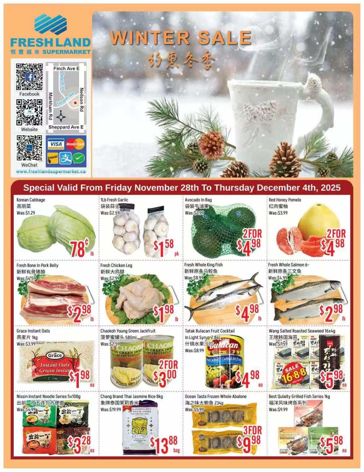 FreshLand Supermarket Flyer November 28 to December 4