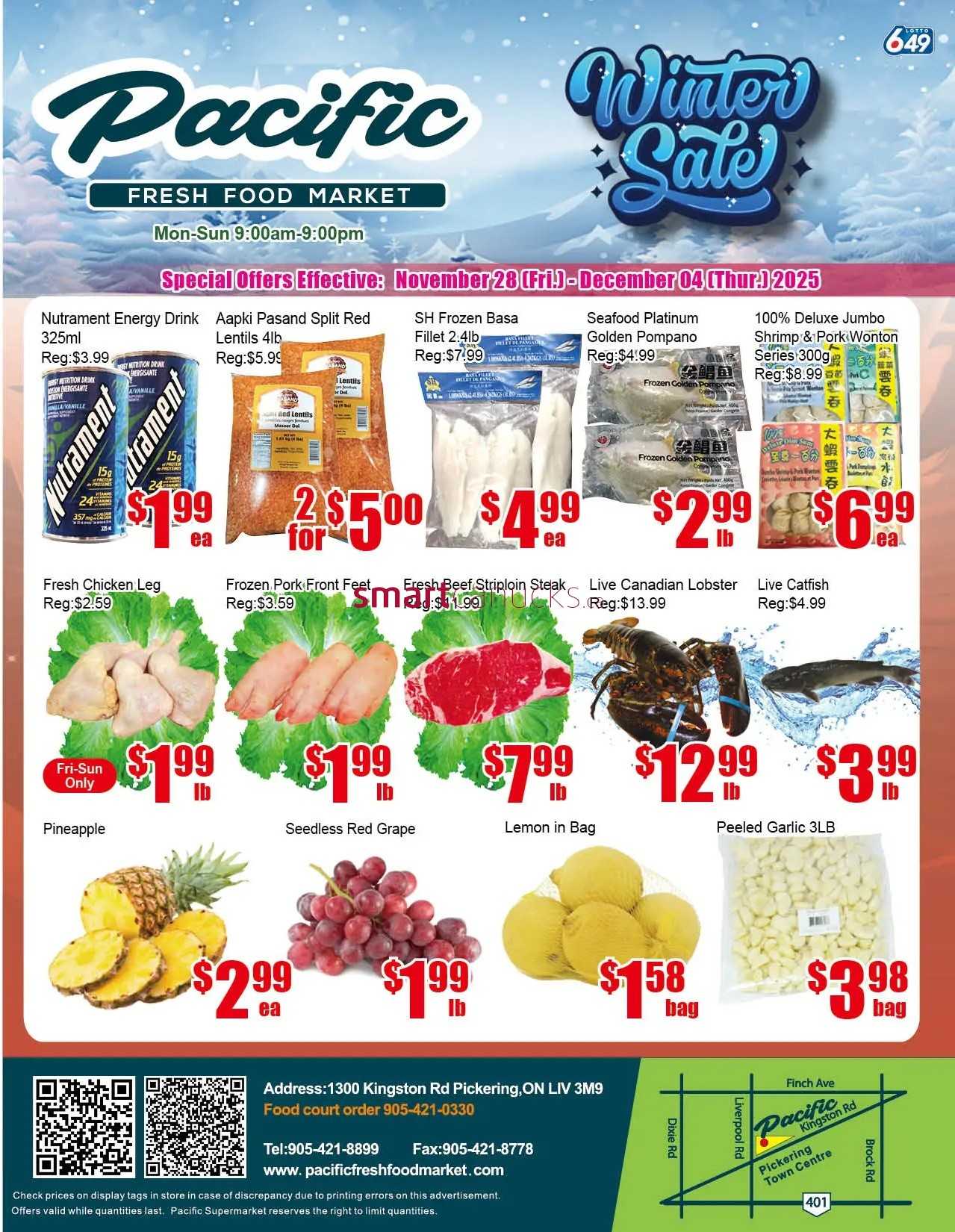 Pacific Fresh Food Market (Pickering) Flyer November 28 to December 4