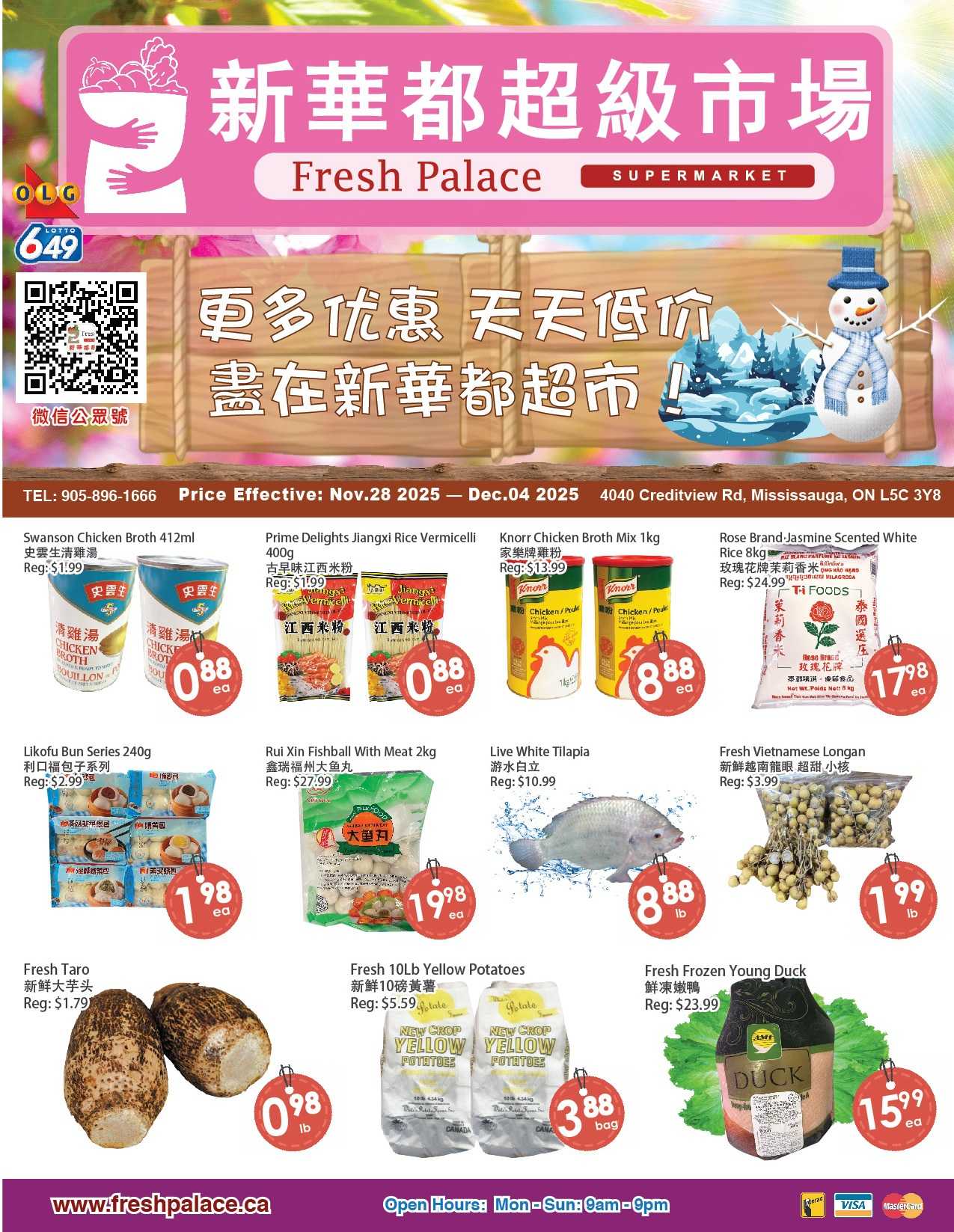 Fresh Palace Supermarket Flyer November 28 to December 4