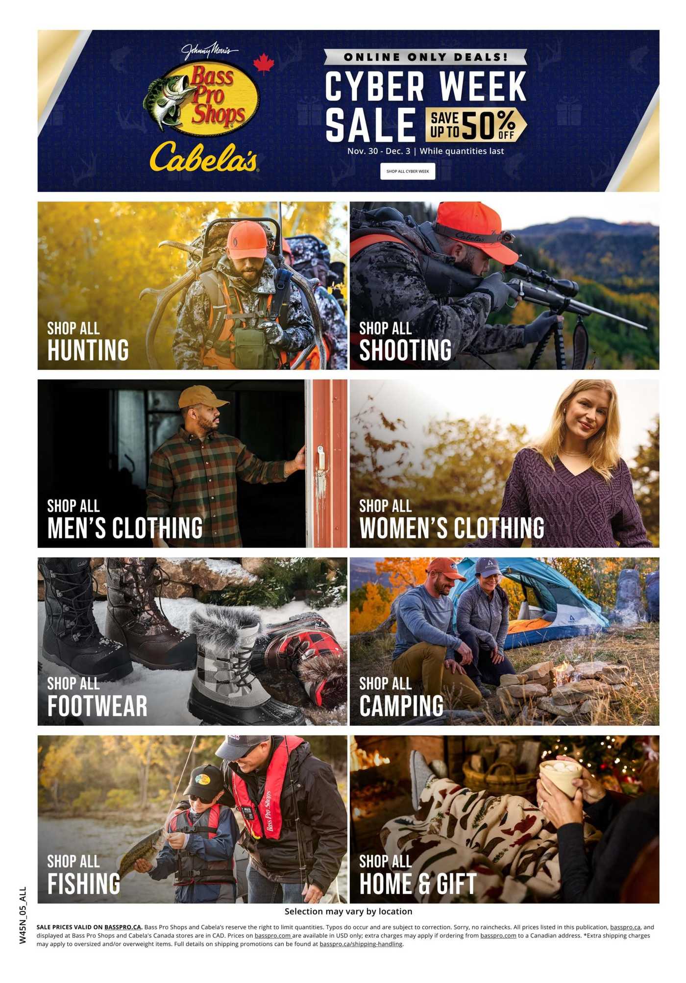Bass Pro Shops Cyber Week Flyer November 30 to December 3