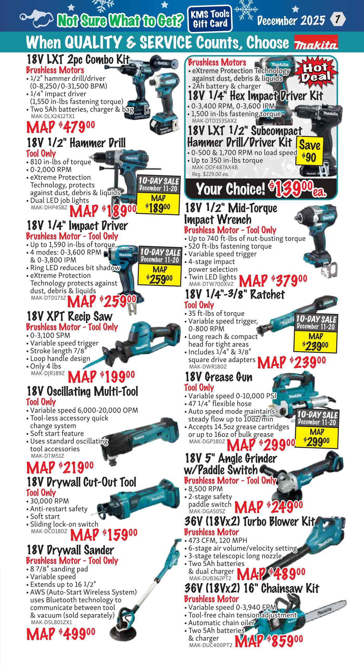 KMS Tools and Equipment Flyer December 1 to 31