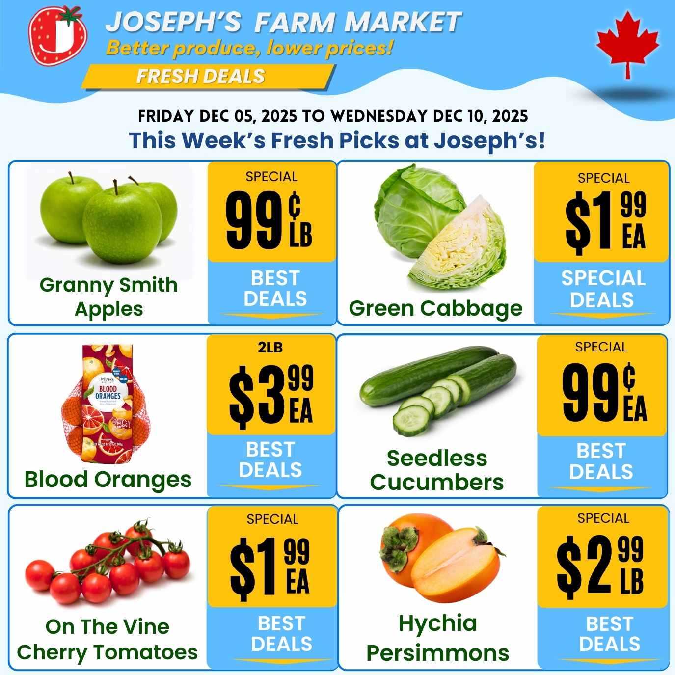Joseph's Farm Market Flyer December 5 to 10