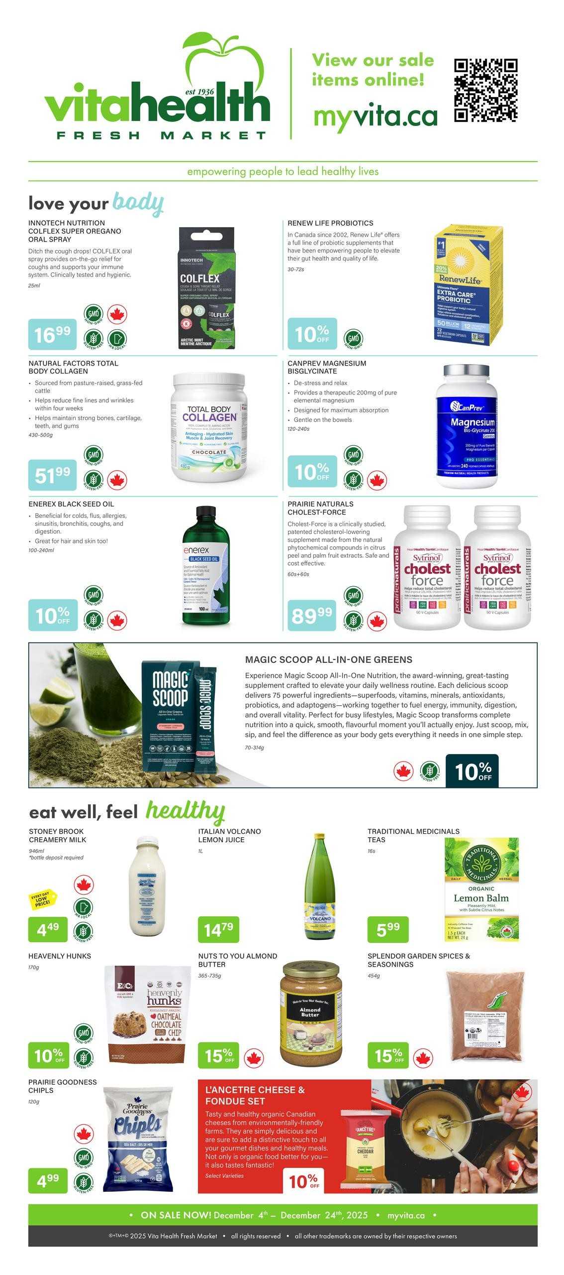 Vita Health Fresh Market Flyer December 4 to 24