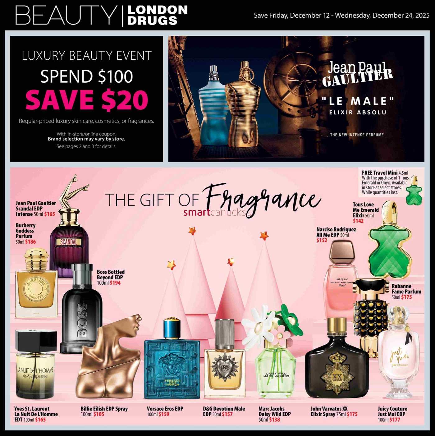 London Drugs Luxury Beauty Event Flyer December 12 to 24