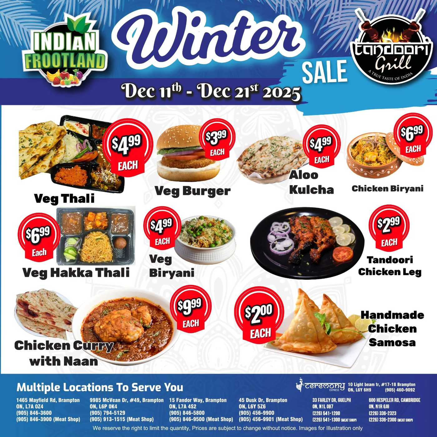 Indian Frootland Flyer December 11 to 21