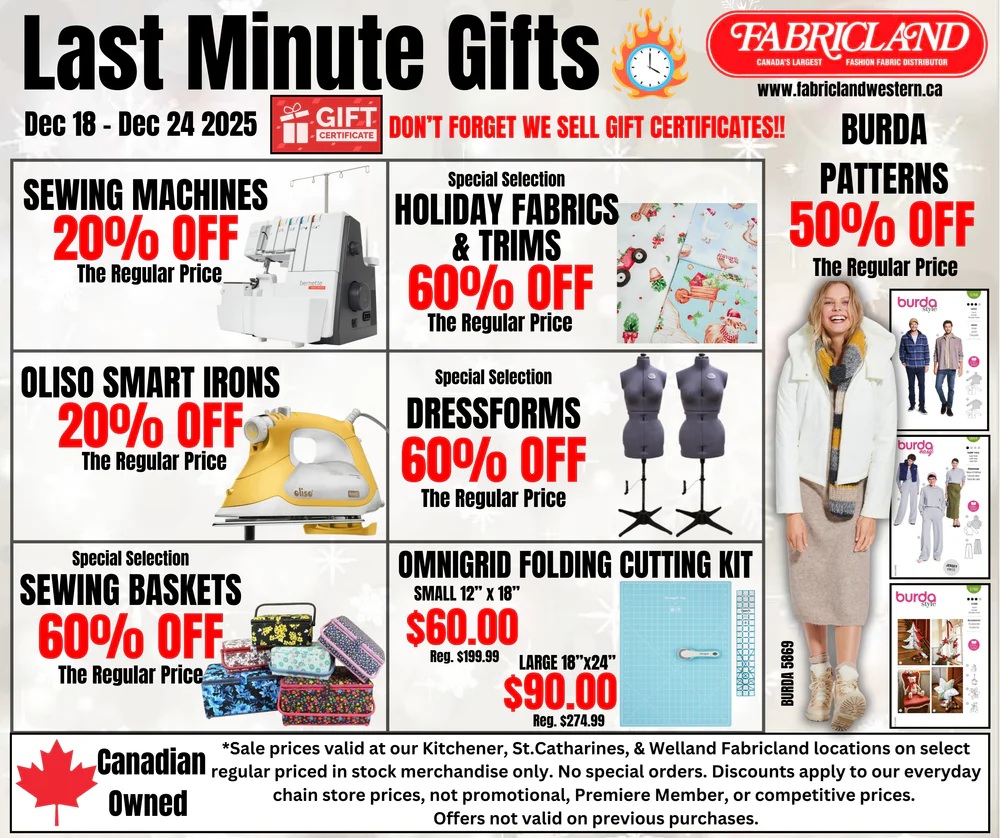 Fabricland (Kitchener, St. Catharines, Welland) Flyer December 18 to 24