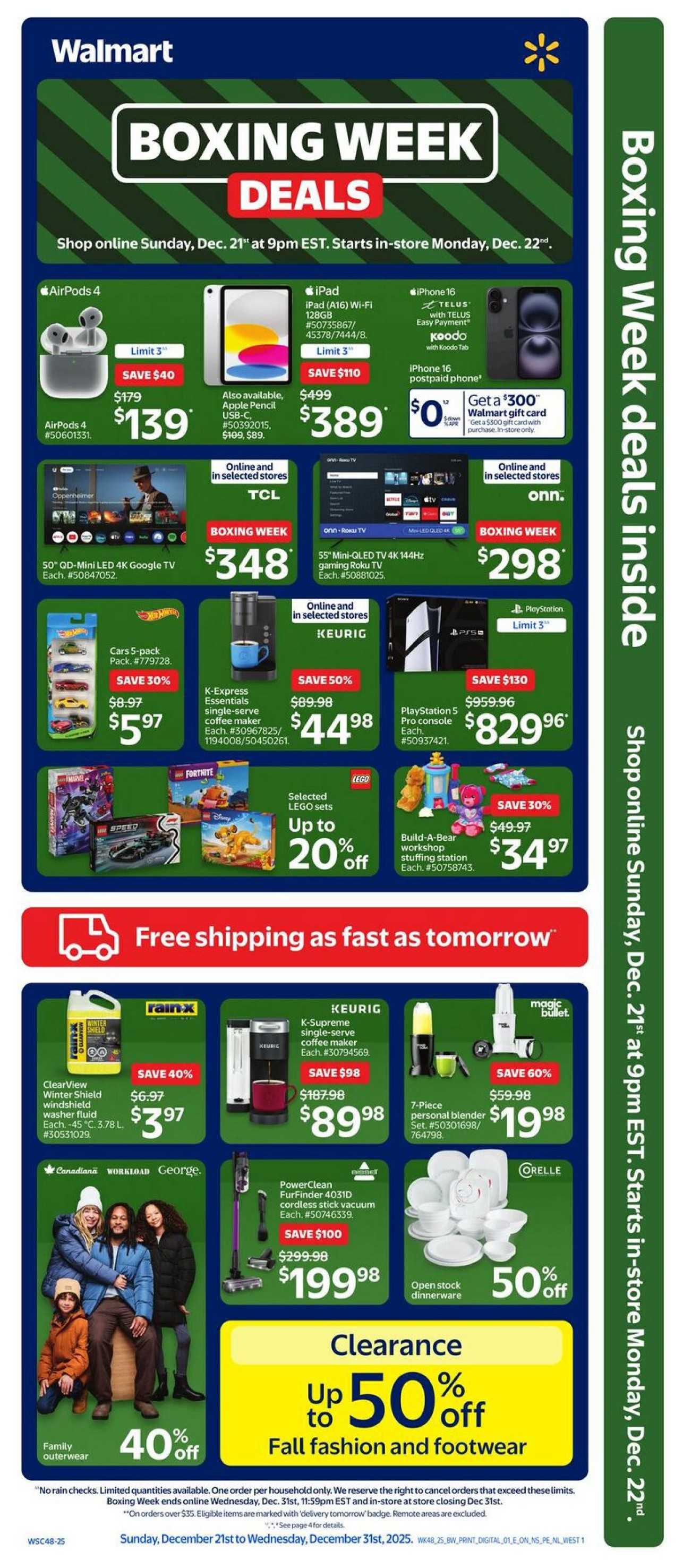 Walmart Boxing Week Deals Flyer December 21 to 31