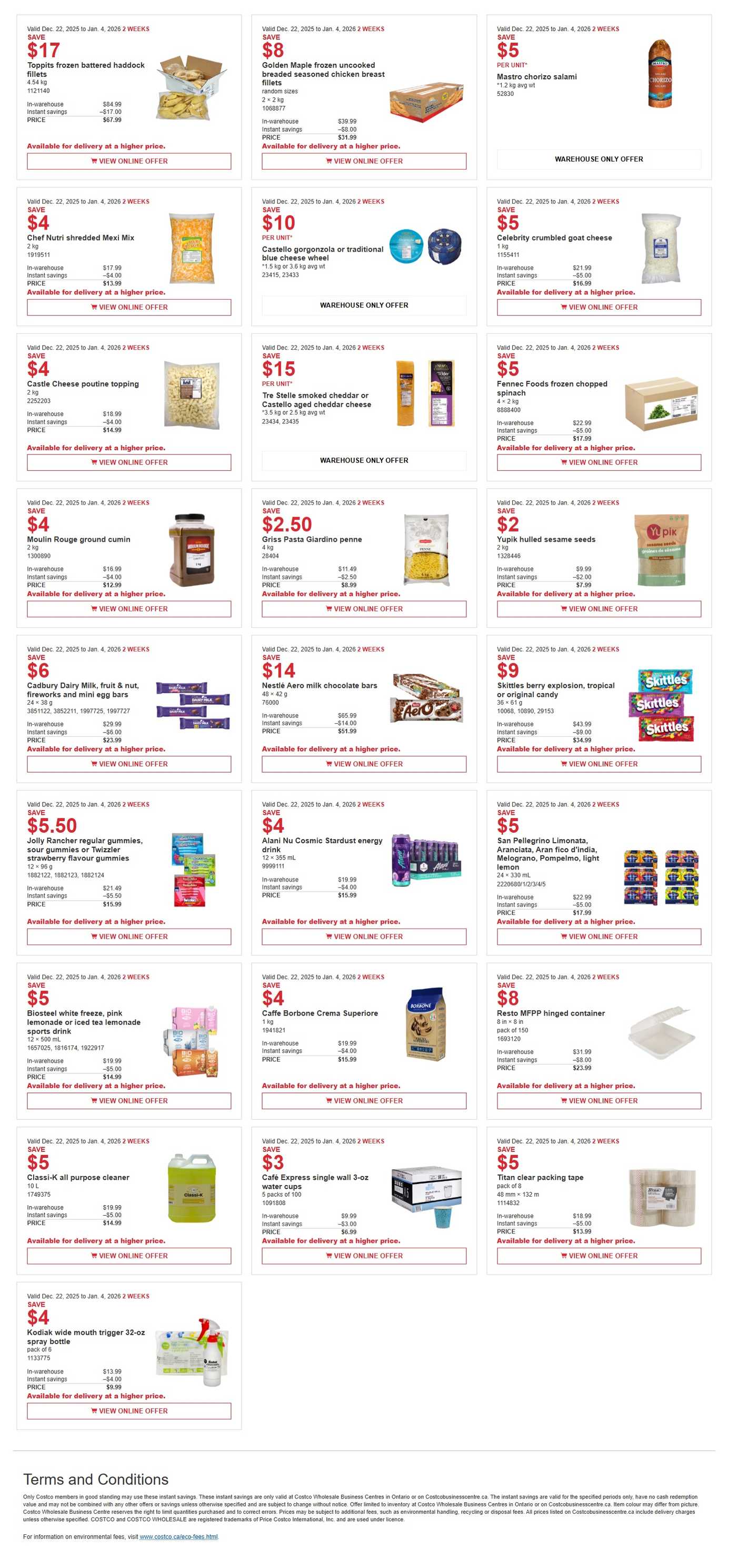 Costco Business Centre Instant Savings Flyer December 22 to January 4