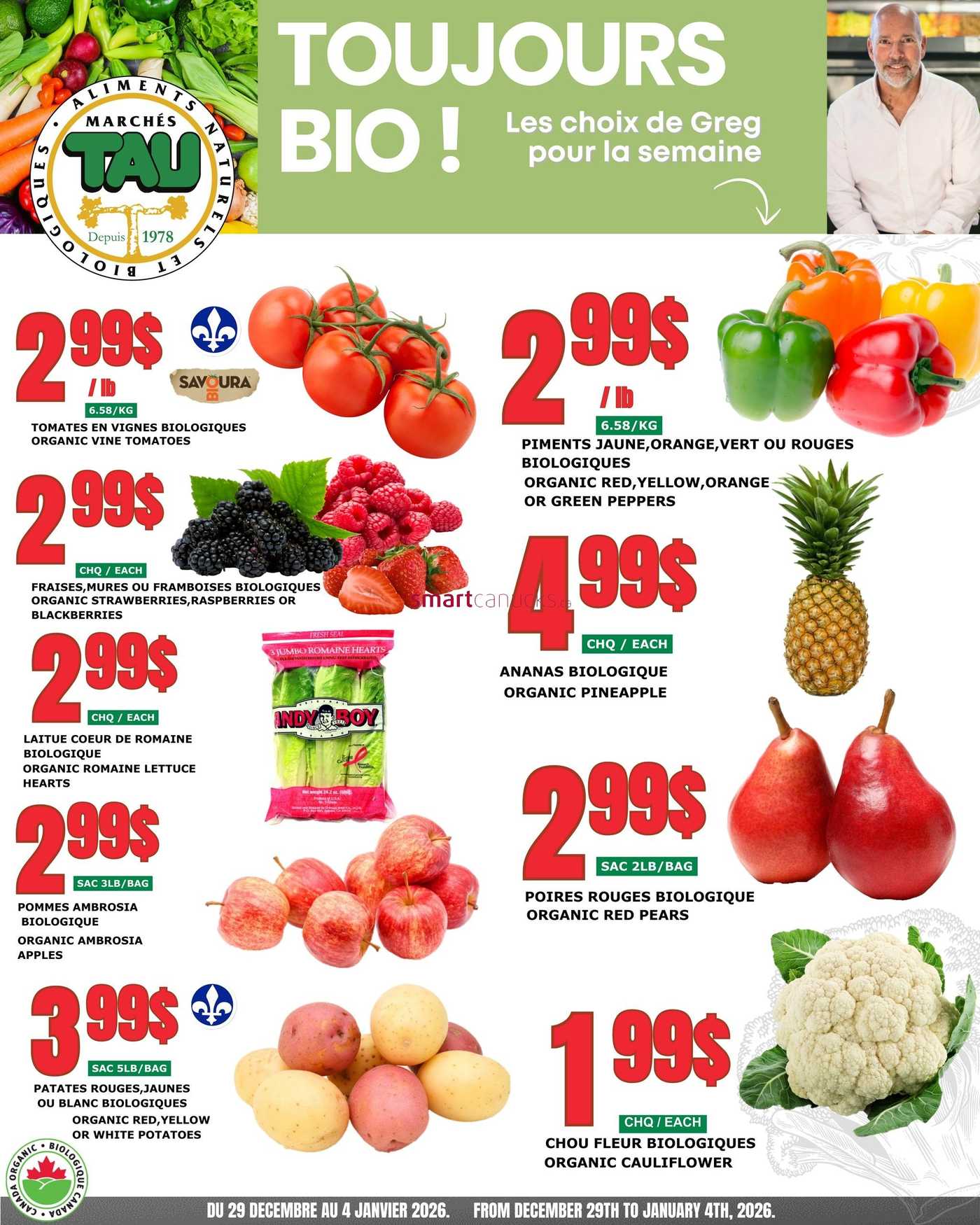 Marches Tau Produce Flyer December 29 to January 4