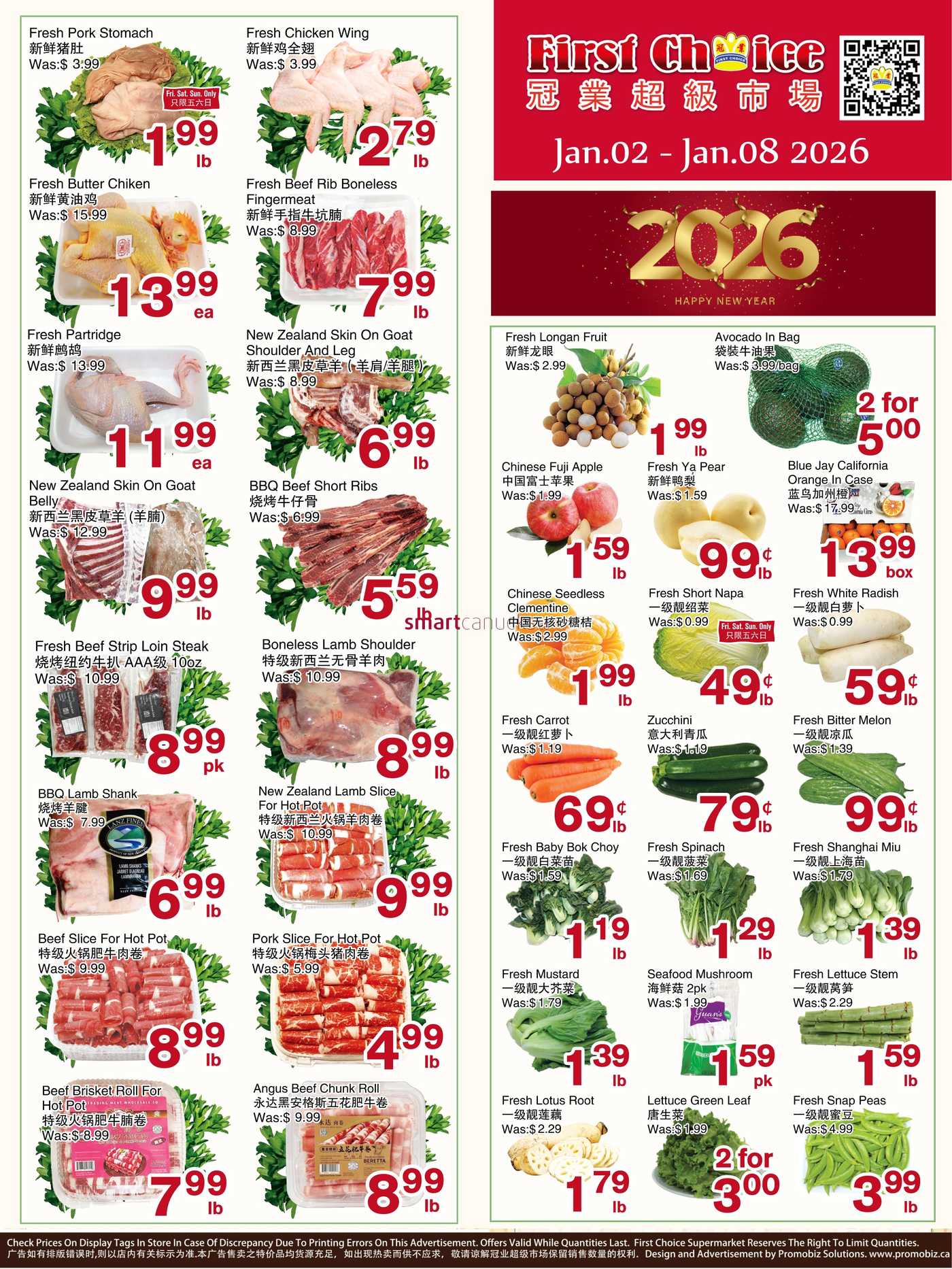 First Choice Supermarket Flyer January 2 to 8