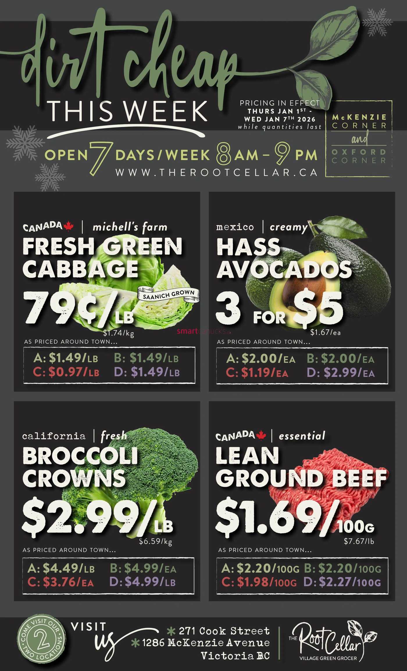 The Root Cellar Flyer January 1 to 7