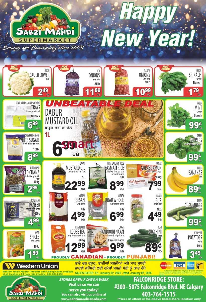 Sabzi Mandi Supermarket (Calgary) Flyer January 2 to 7