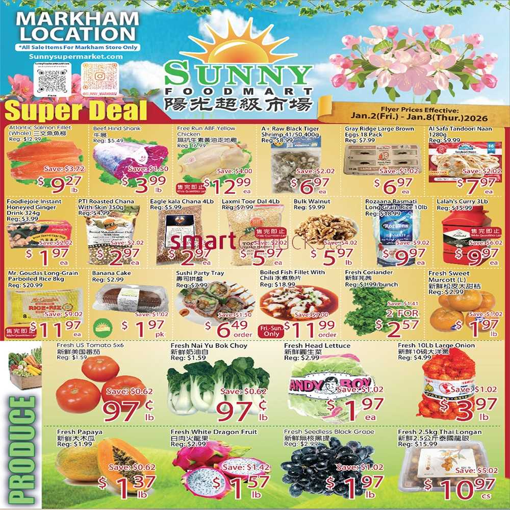 Sunny Foodmart (Markham) Flyer January 2 to 8
