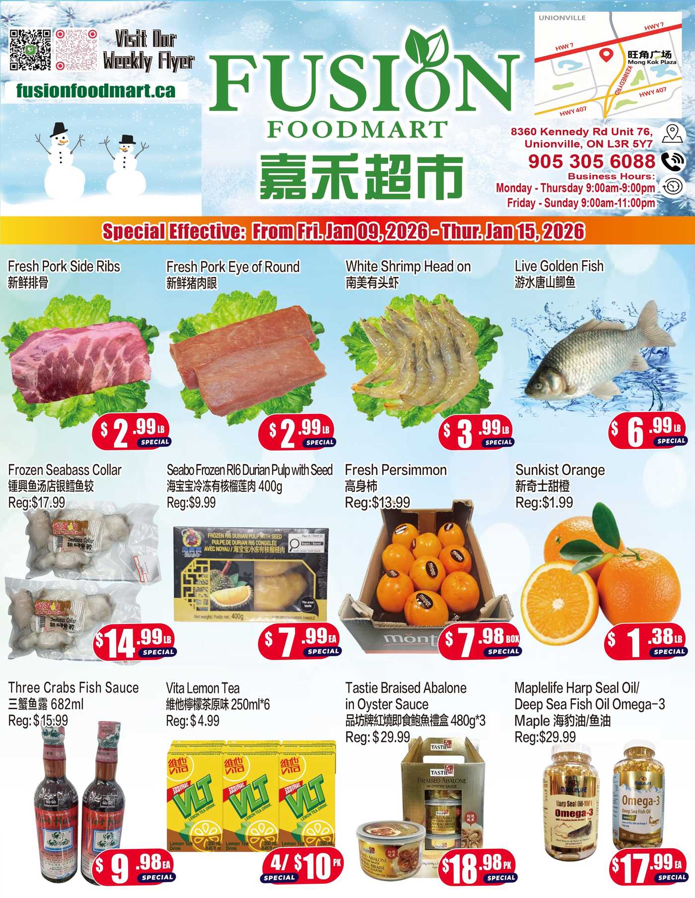 Fusion Supermarket (Unionville) Flyer January 9 to 15
