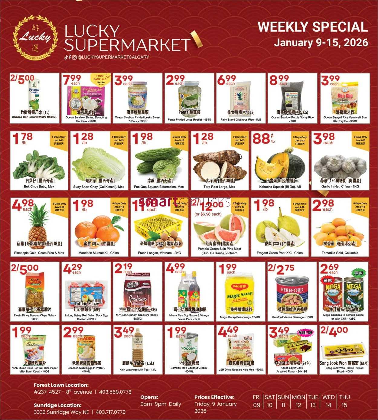 Lucky Supermarket (Calgary) Flyer January 9 to 15