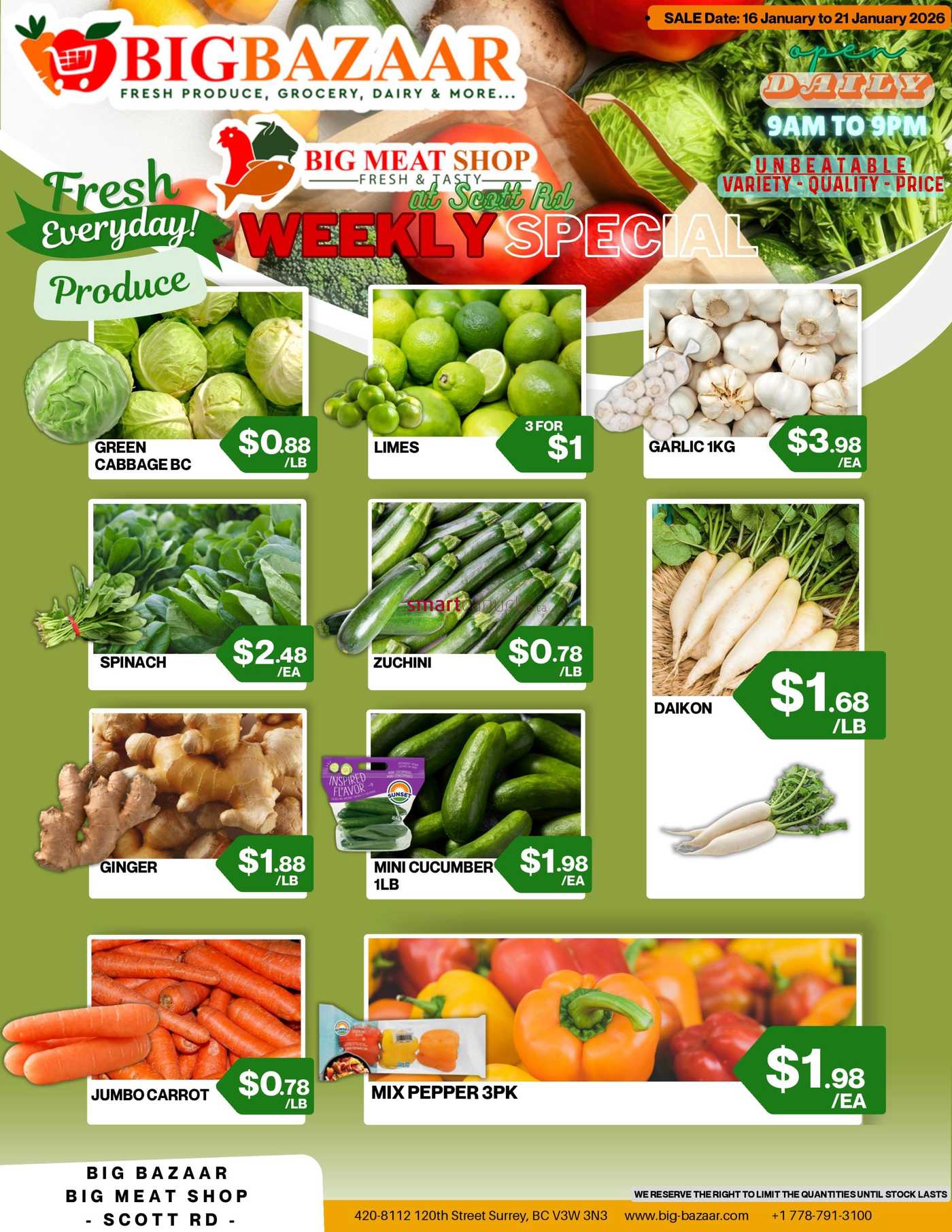Big Bazaar Canada Flyer January 16 to 21