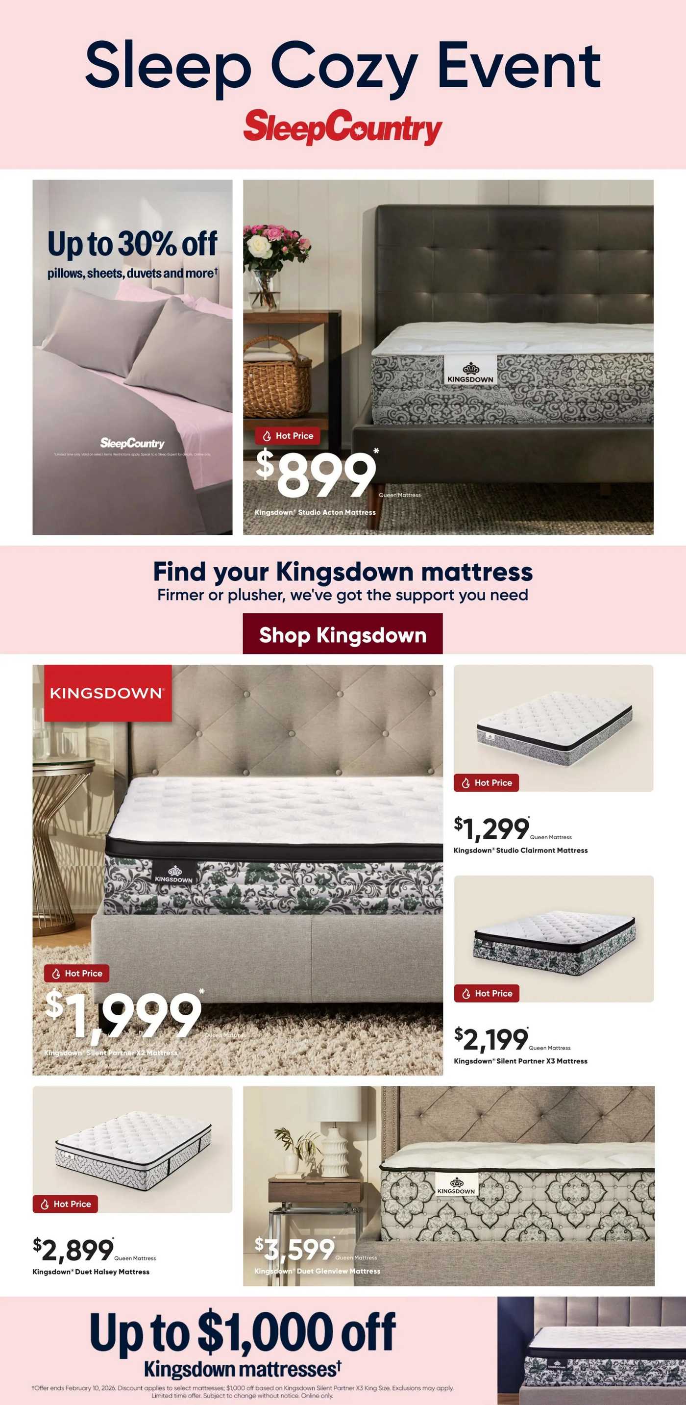 Sleep Country Flyer January 21 to February 3