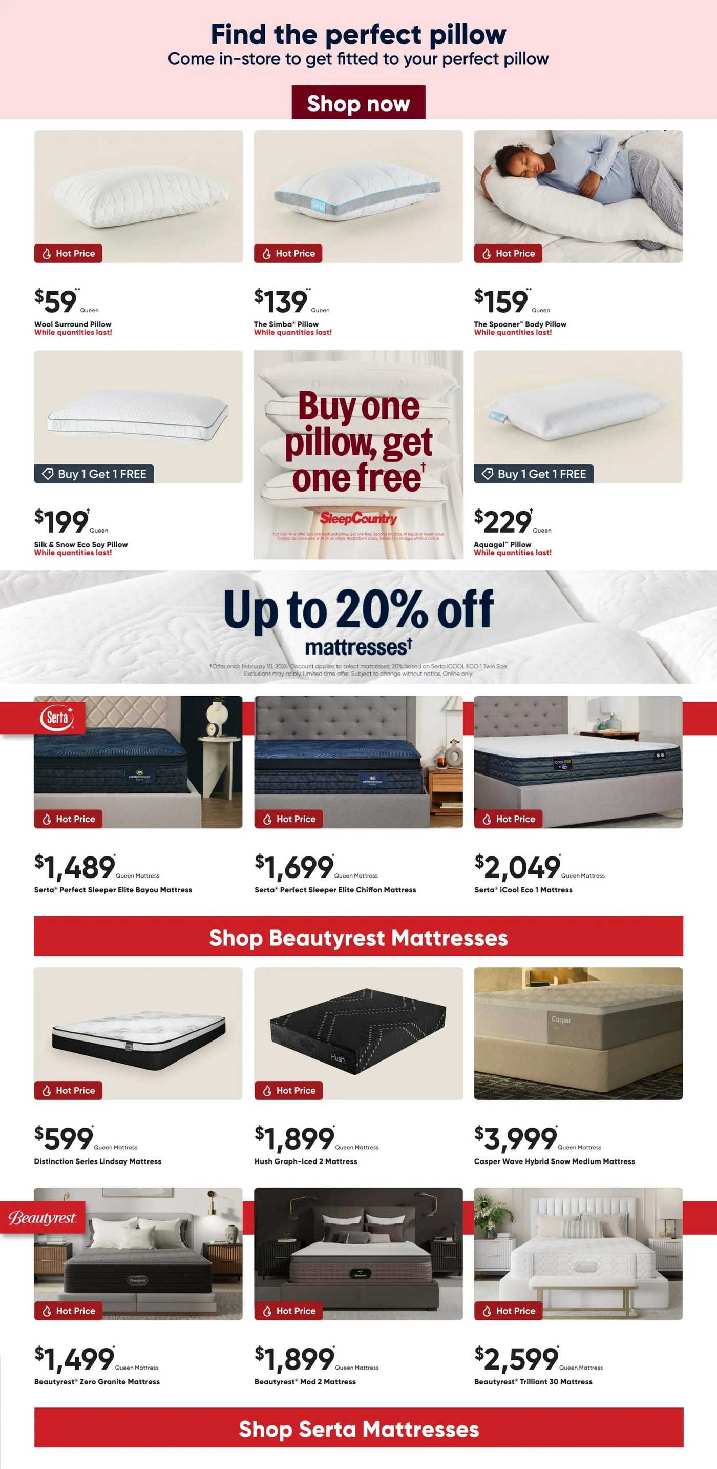 Sleep Country Flyer January 21 to February 3