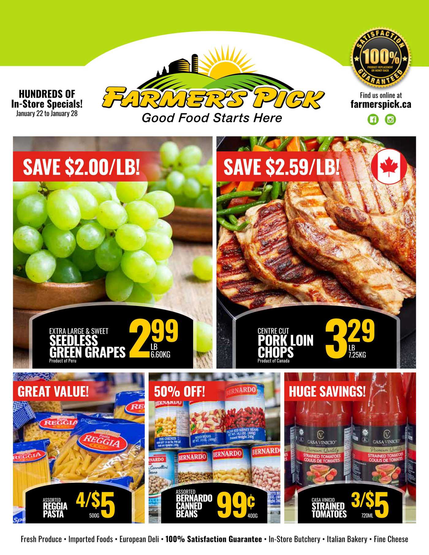 Farmer's Pick Flyer January 22 to 28