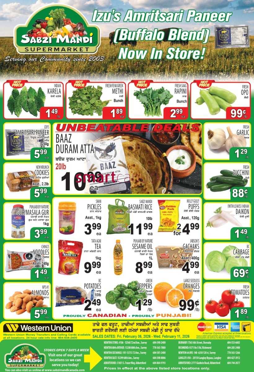 Sabzi Mandi Supermarket (Lower Mainland) Flyer February 6 to 11