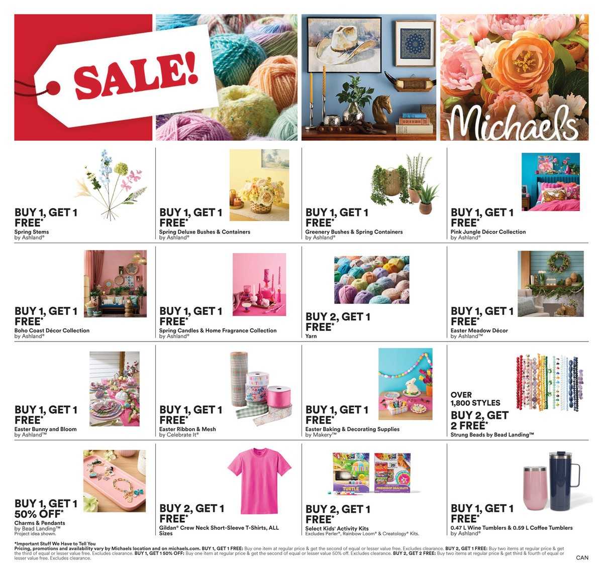 Michaels Arts and Crafts Canada Flyers