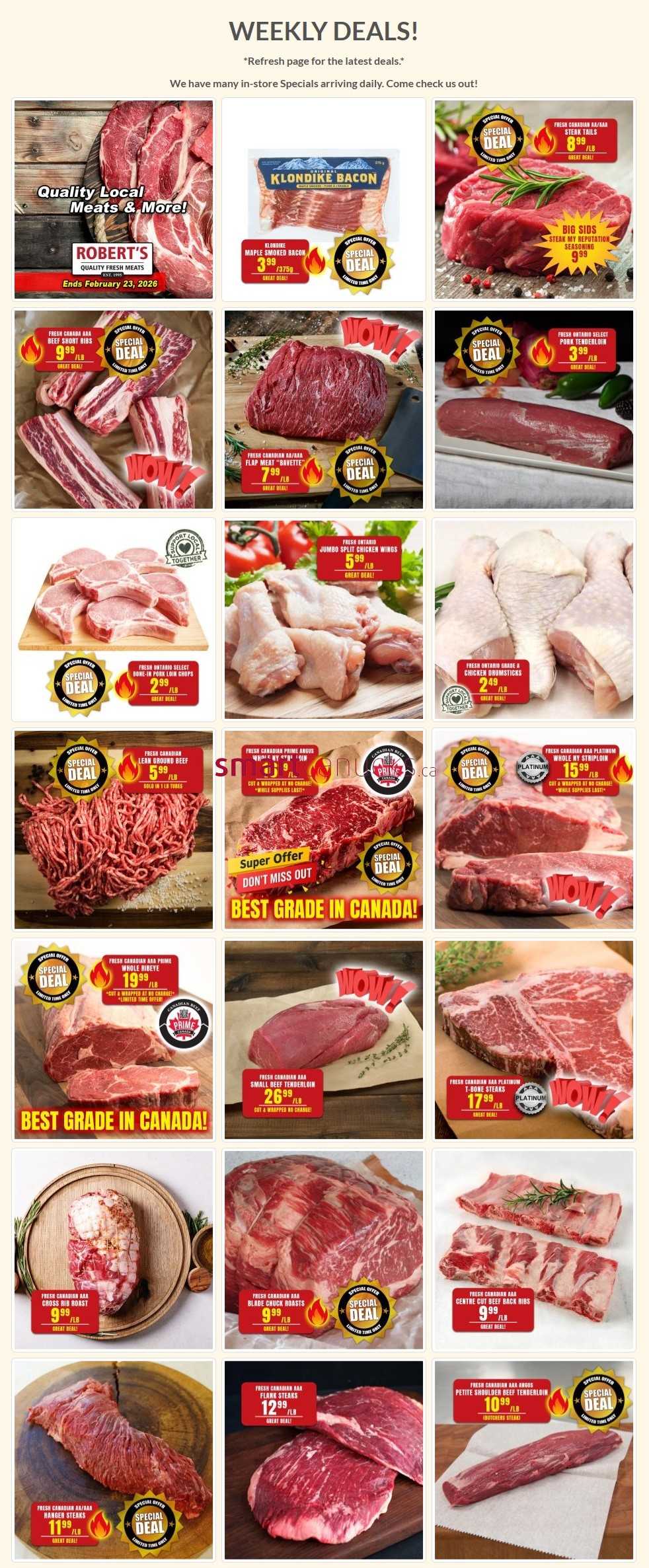 Robert's Quality Fresh Meats Canada Flyers