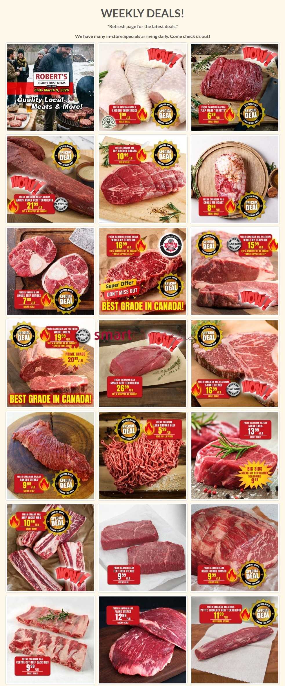 Robert's Quality Fresh Meats Canada Flyers