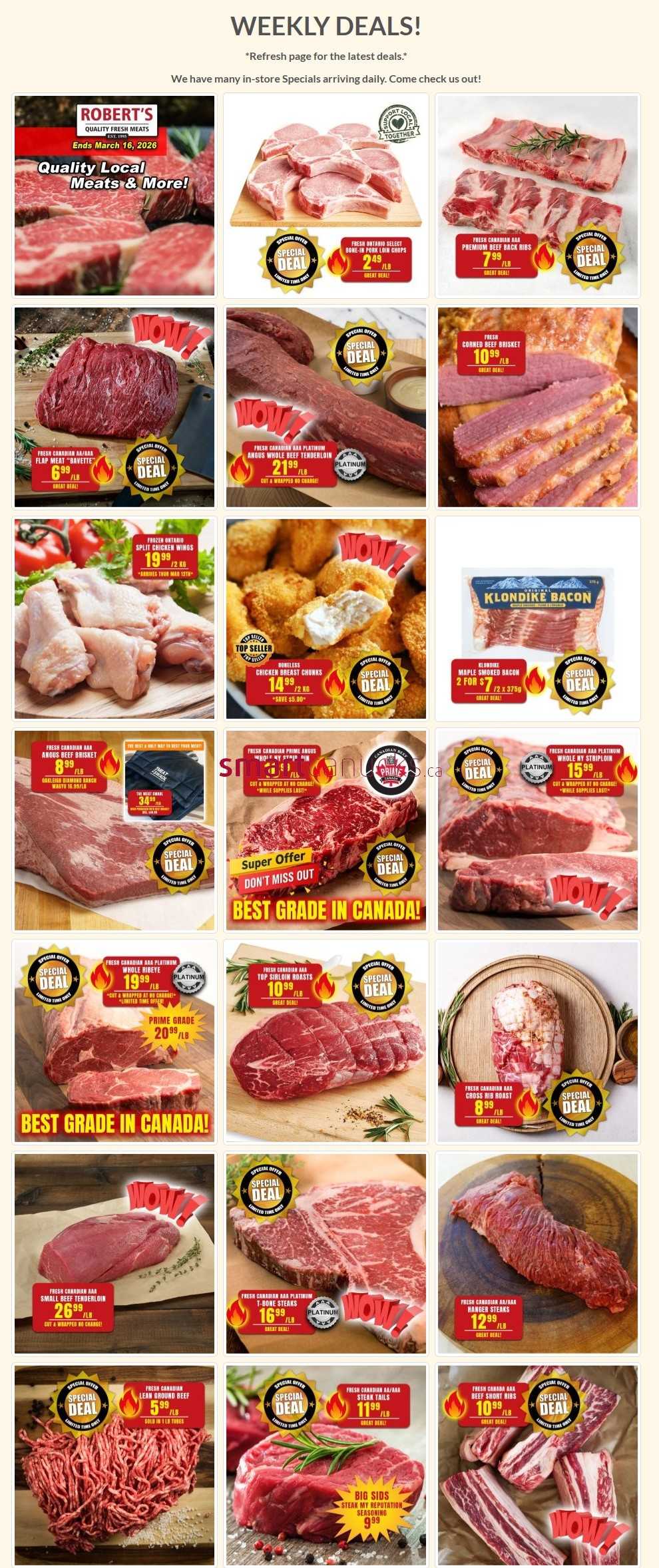 Robert's Quality Fresh Meats Canada Flyers