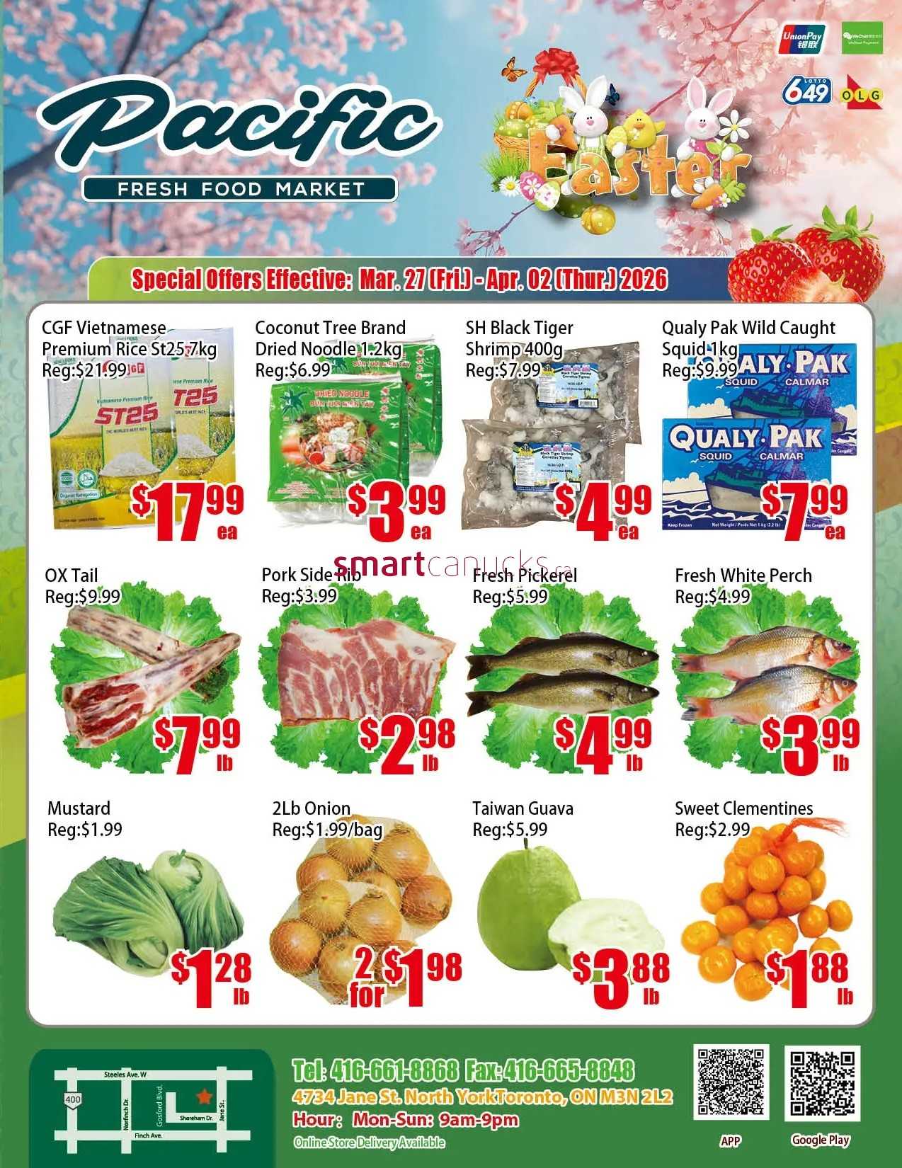 Pacific Fresh Food Market (North York) Flyer March 27 to April 2