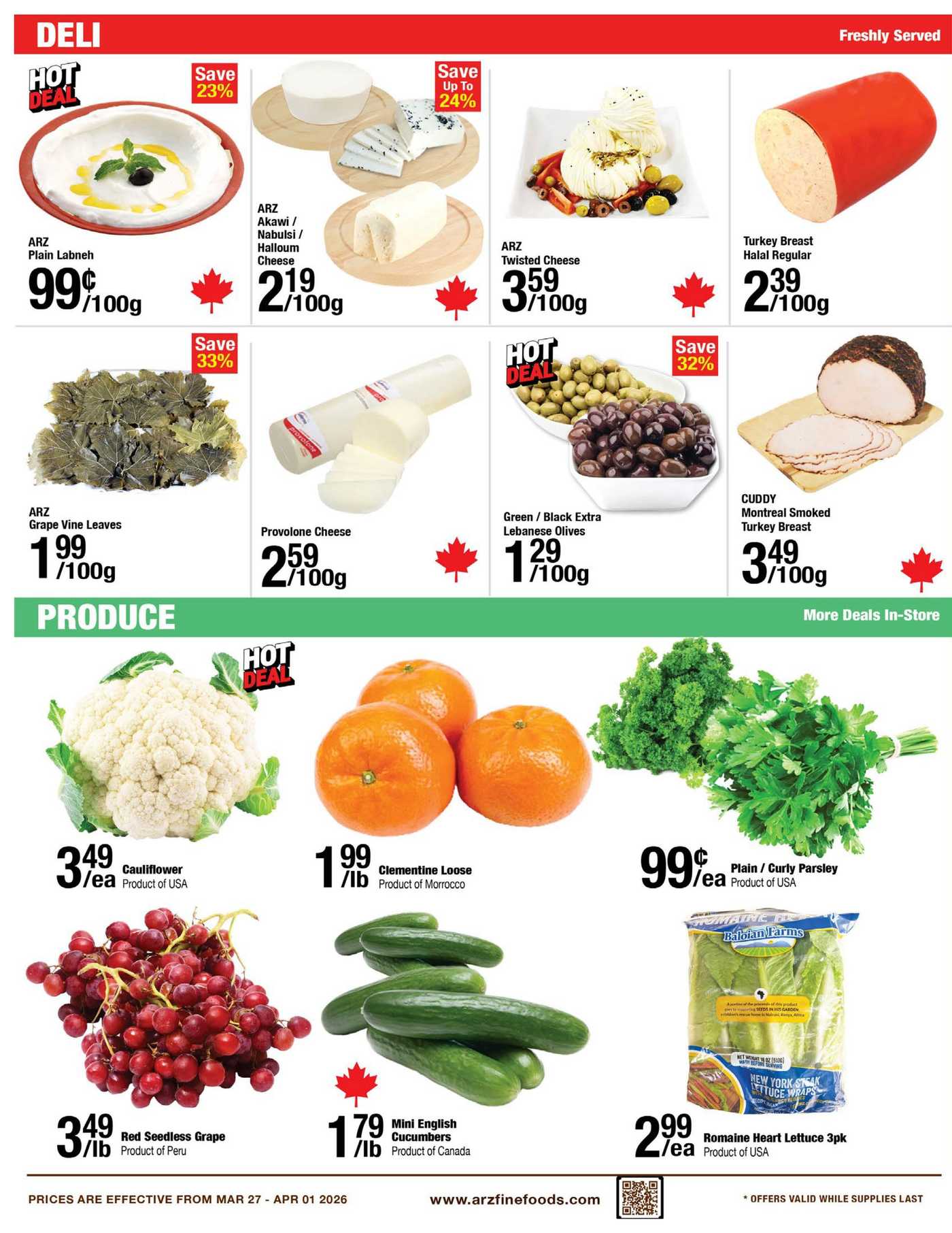 Arz Fine Foods Flyer March 27 to April 1