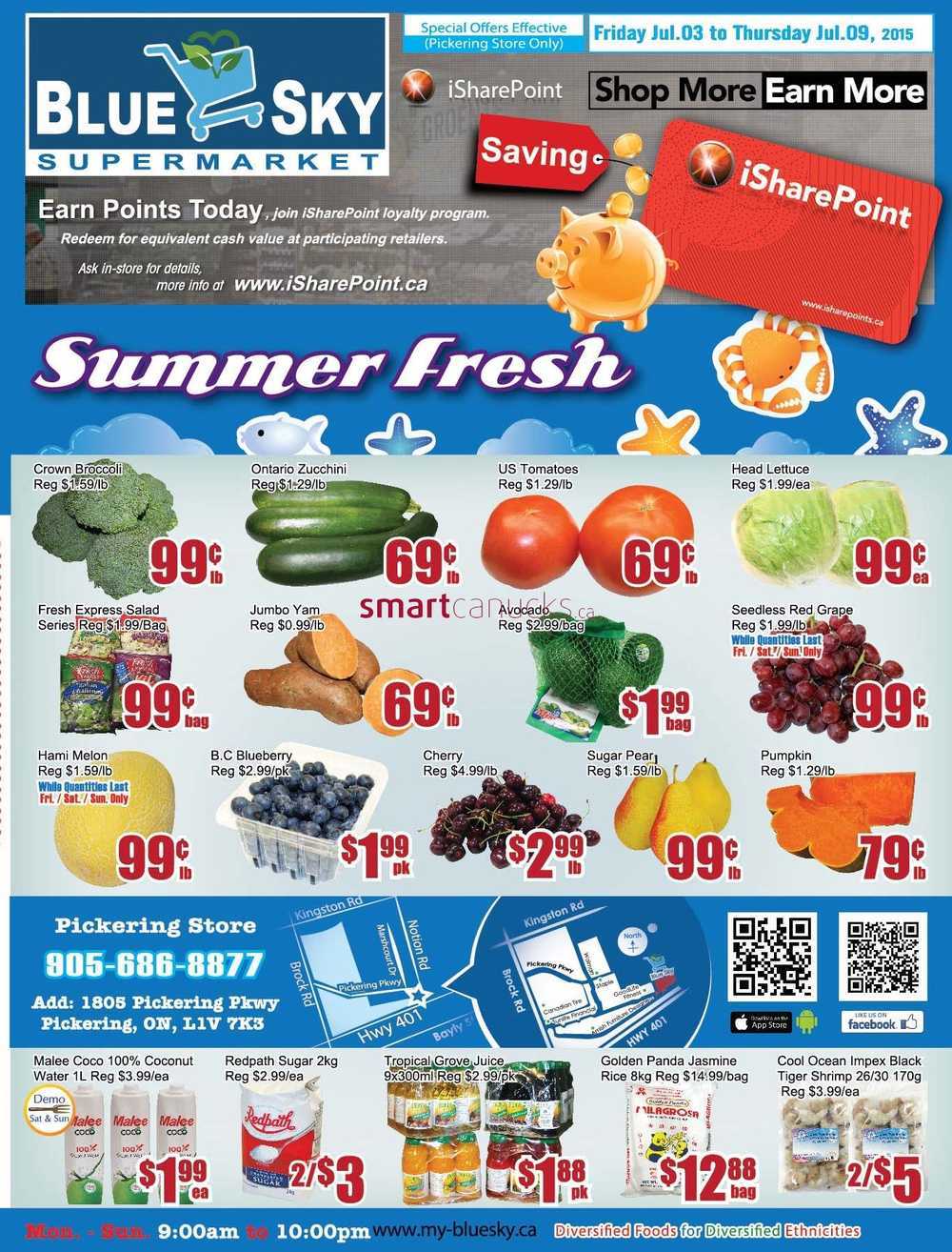 Blue Sky Supermarket Pickering Flyer July 3 To 9