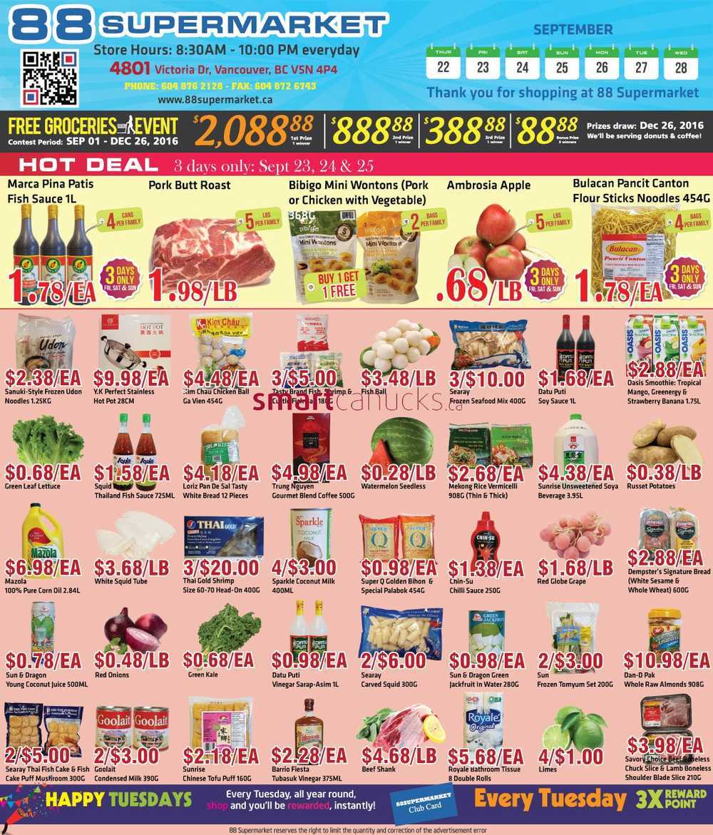 88 Supermarket Flyer September 22 To 28