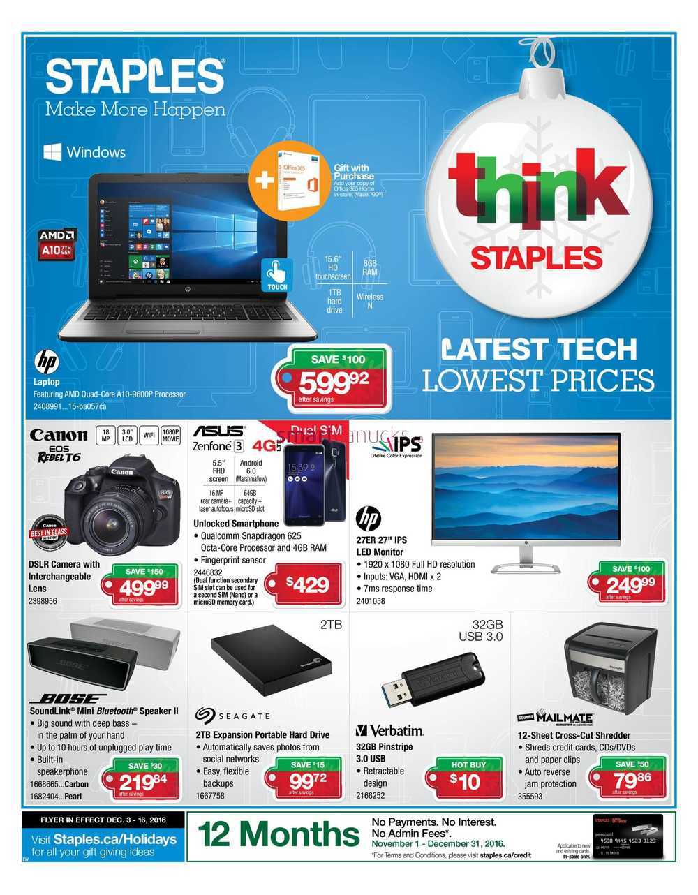 Staples Flyer December 3 To 16